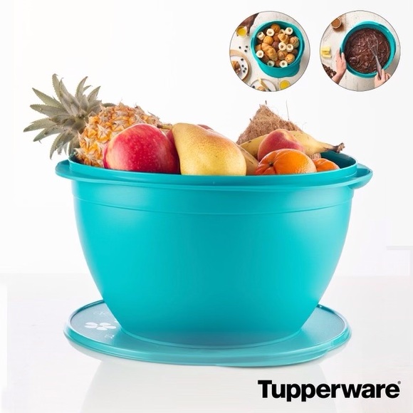 Tupperware | Kitchen | Tupperware Maxi Jumbo Bowl Liter Turquoise Color ...